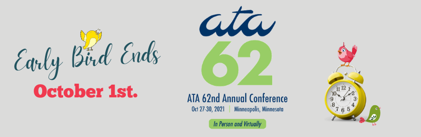 ATA62: EARLY BIRD ENDS ON OCTOBER 1st | ATA Spanish Language Division